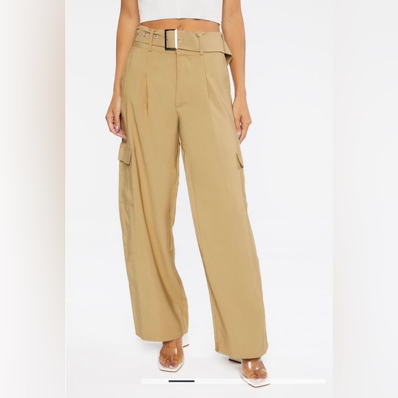 Forever 21 | Pants & Jumpsuits | Nwt Belted Straightleg Cargo Pants ...